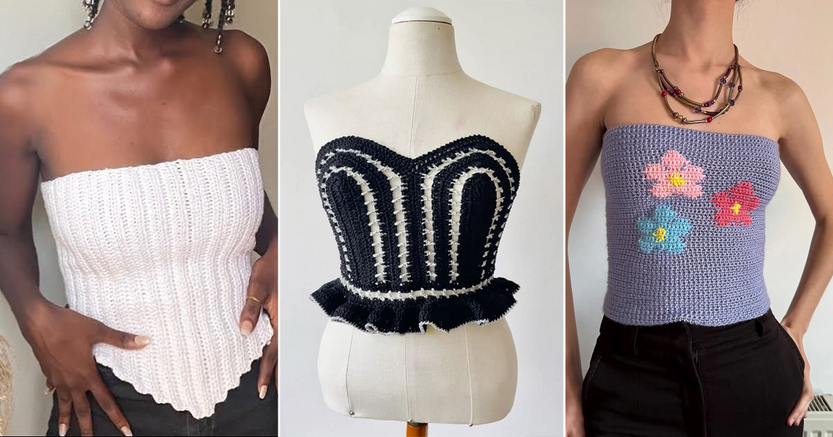 8 Winter Tube Corset Top Free Crochet Patterns - Hello Lidy