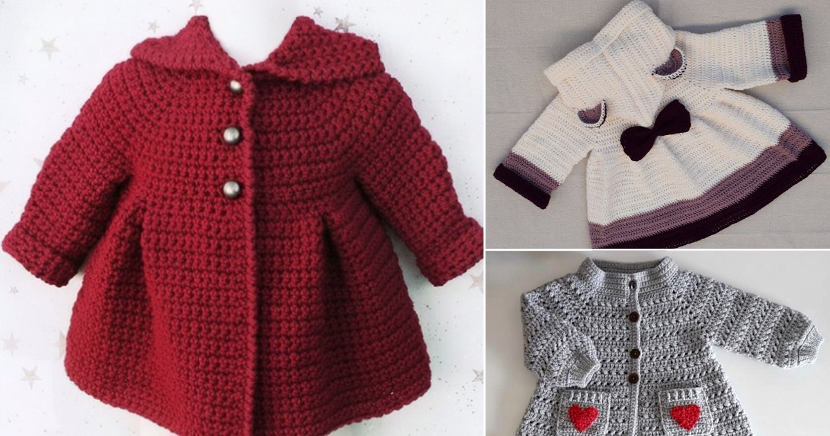 6 Crochet Baby Coat Free Patterns - Hello Lidy