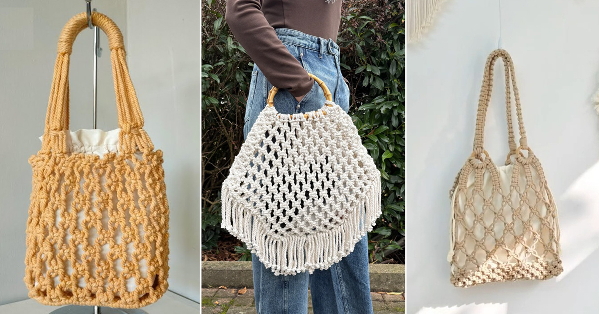6 Macrame Net Bag Free Patterns - Hello Lidy