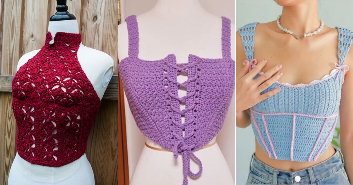 7 Corset Crop Top Free Crochet Patterns - Hello Lidy