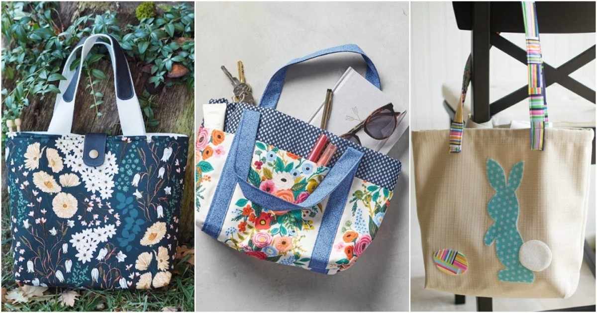 13 Tote Bag Free Sewing Patterns - Hello Lidy